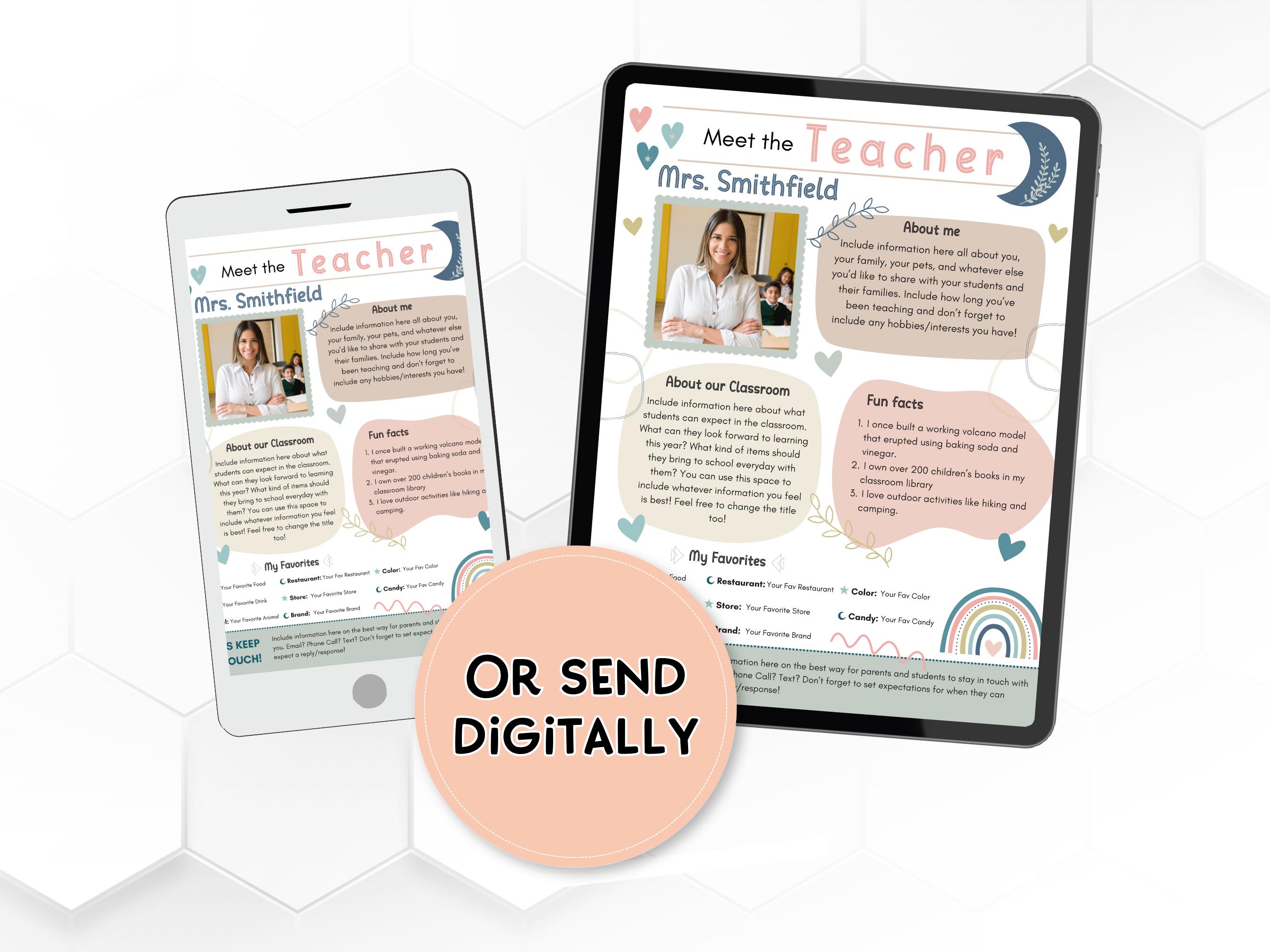 Editable Meet the Teacher Letter: Boho Canva Template (digital Download ...