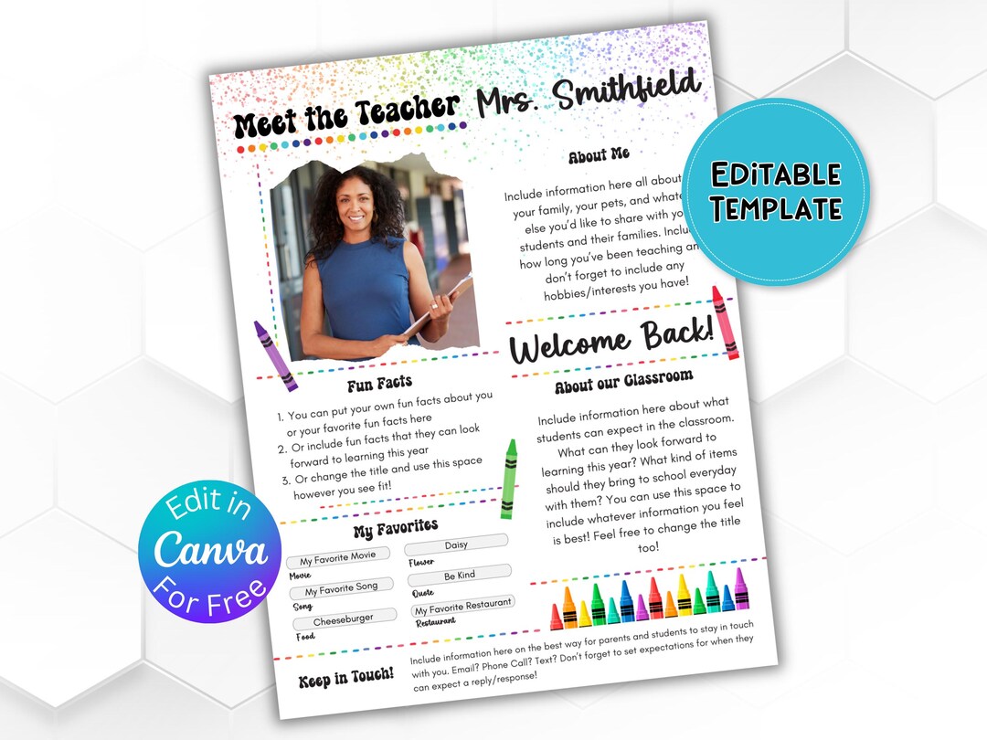 Editable Welcome Back Teacher Introduction Letter Canva Template ...