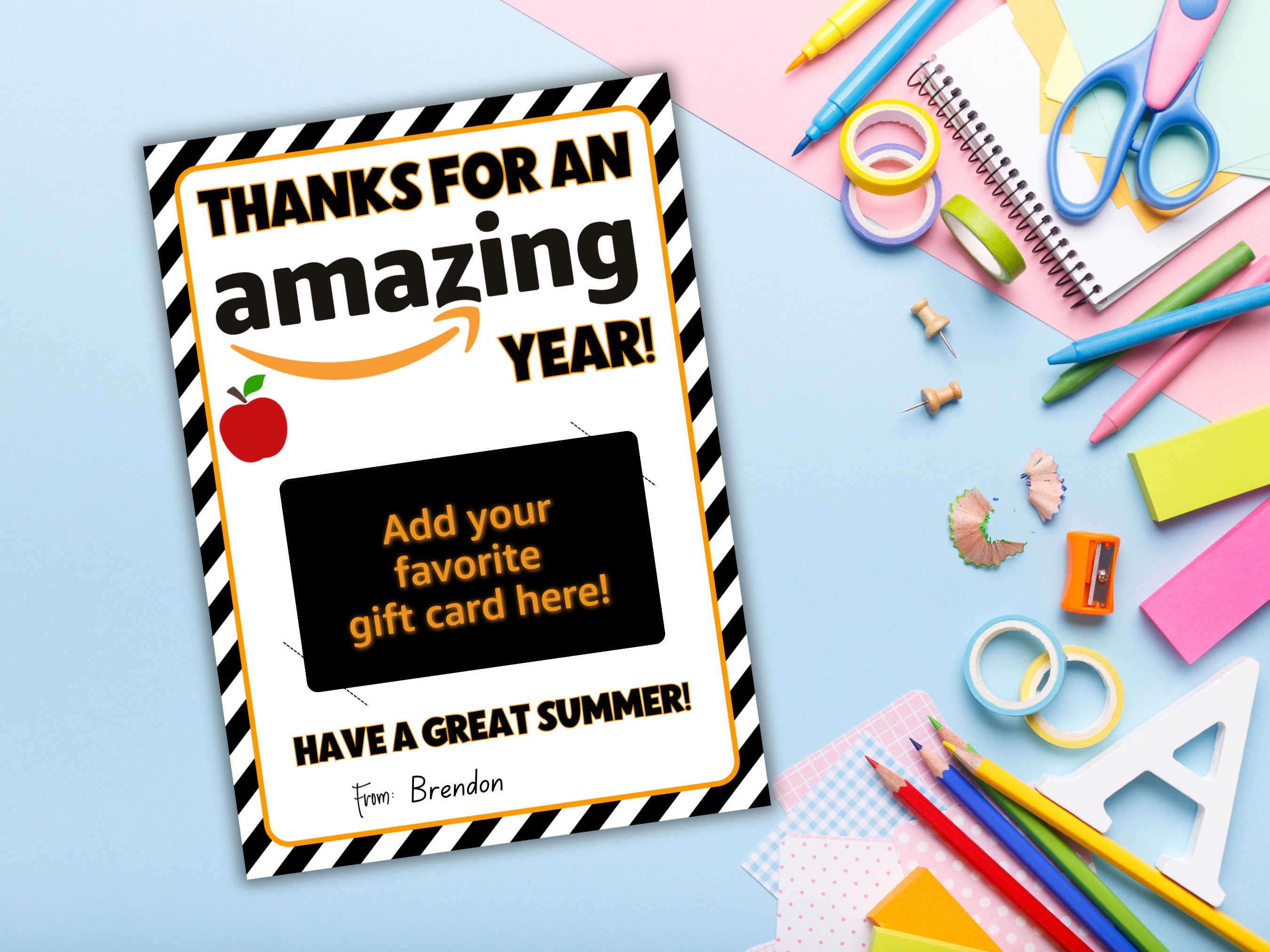 Thanks for an Amazing Year Gift Card Holder for Teacher - Teacher Thank ...