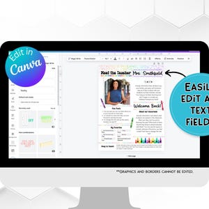 Editable Welcome Back Teacher Introduction Letter Canva Template ...