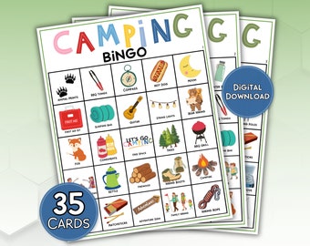 Camping Bingo Cards, Digital Instant Printable Download - Etsy