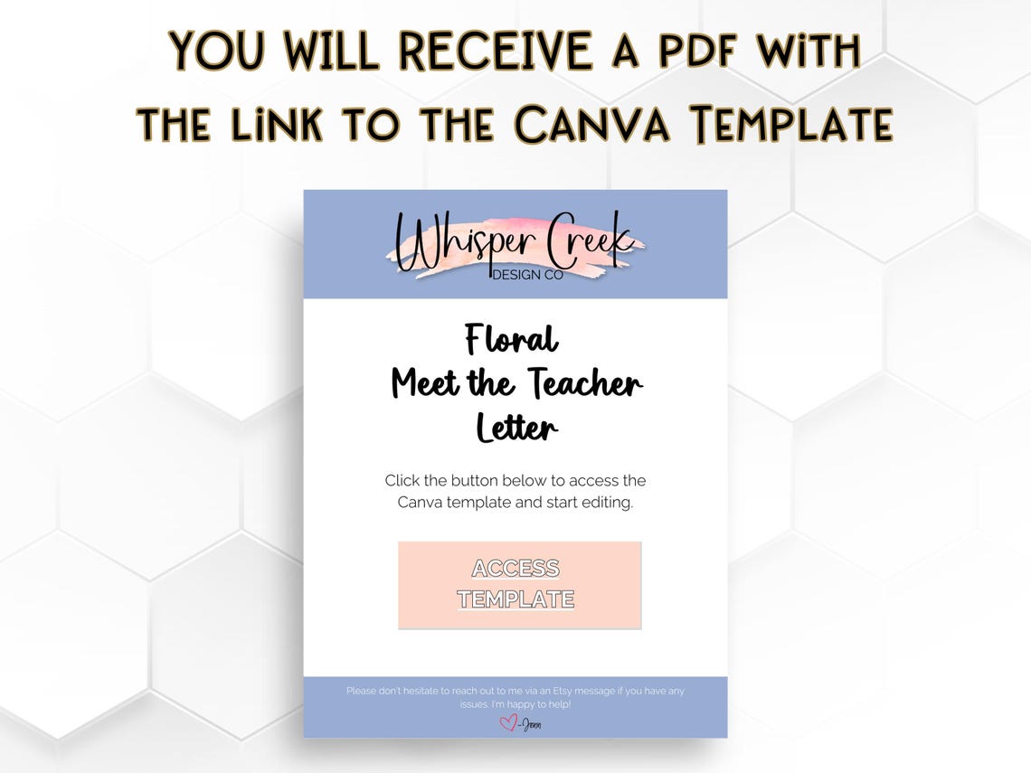 Editable Floral Teacher Introduction Letter - Canva Template (digital ...