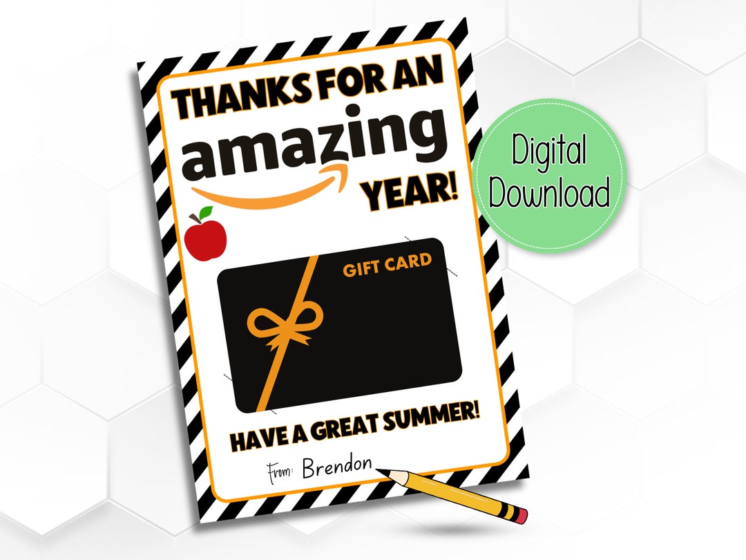Thanks for an Amazing Year Gift Card Holder for Teacher - Teacher Thank ...