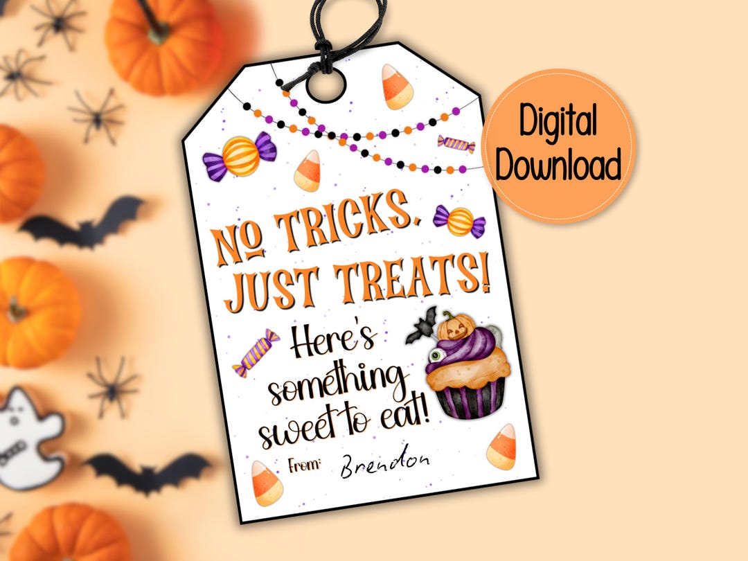 Printable Halloween Gift Tag Halloween Treat Gift Tag Happy Halloween ...