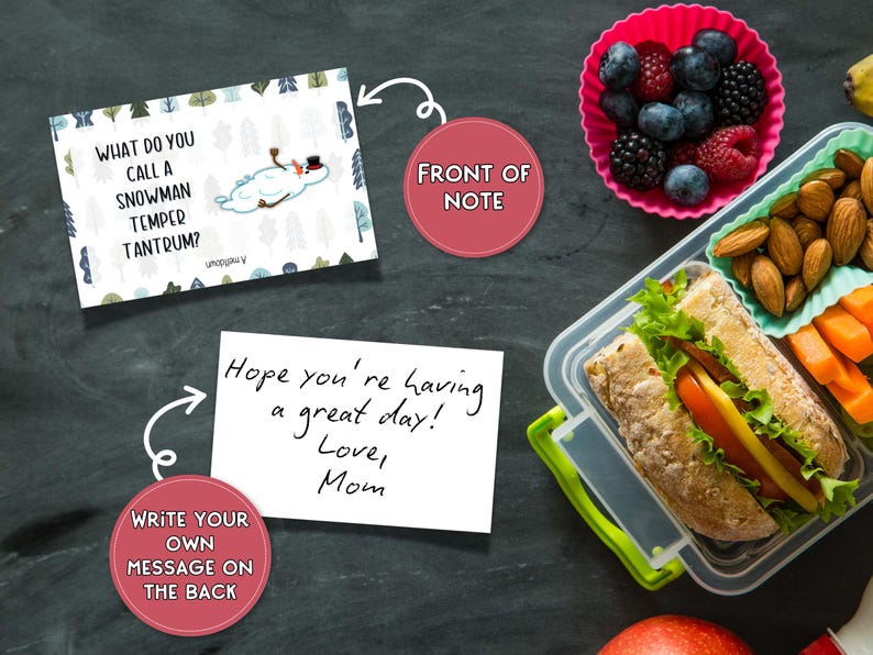 32 Printable Winter Lunch Box Notes With Jokes | Funny Lunch Box Jokes ...