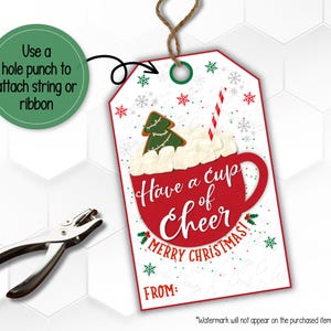 Printable Christmas Have a Cup of Cheer Gift Tag | Employee Thank You ...