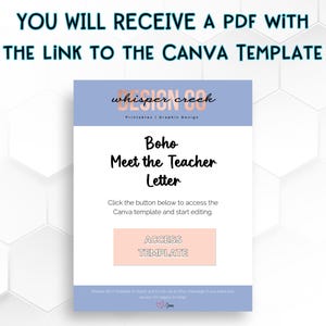 Editable Meet the Teacher Letter: Boho Canva Template (digital Download ...