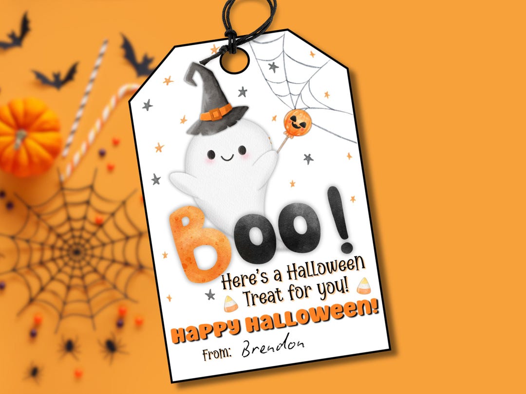 Printable Halloween Gift Tag - Halloween Treat Gift Tag - Happy ...