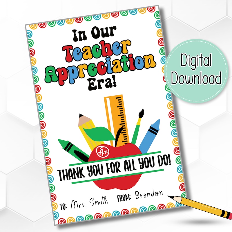 Teacher Appreciation Tags - Etsy