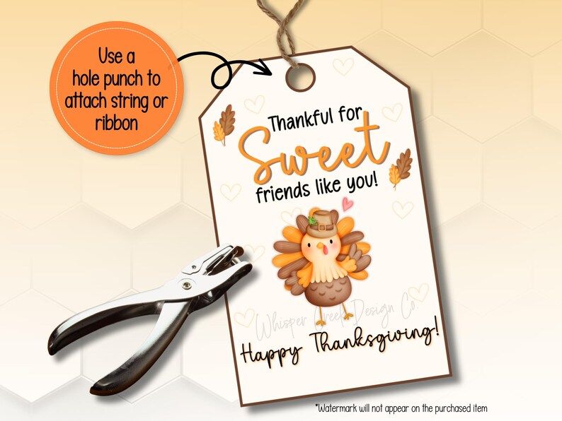 Printable Friendsgiving Gift Tag | Thanksgiving Gift Tag | Thankful for ...
