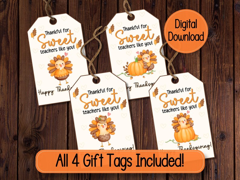 Printable Thanksgiving Gift Tag for Teacher | Thanksgiving Treats Tag ...