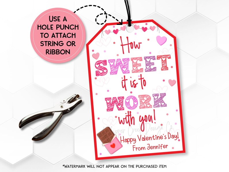 Editable How Sweet It is to Work With You Gift Tag | Printable ...