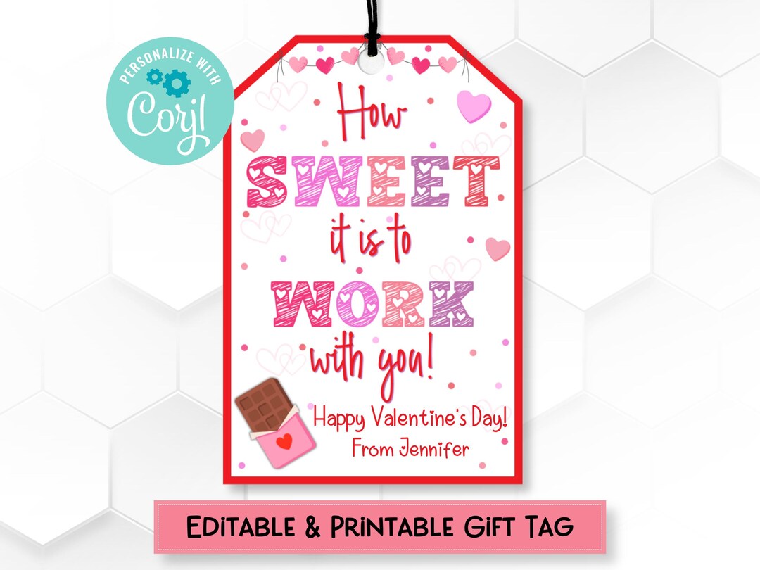 Editable How Sweet It is to Work With You Gift Tag | Printable ...