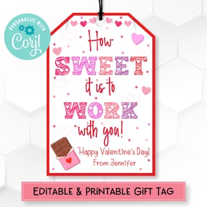 Editable How Sweet It is to Work With You Gift Tag | Printable ...