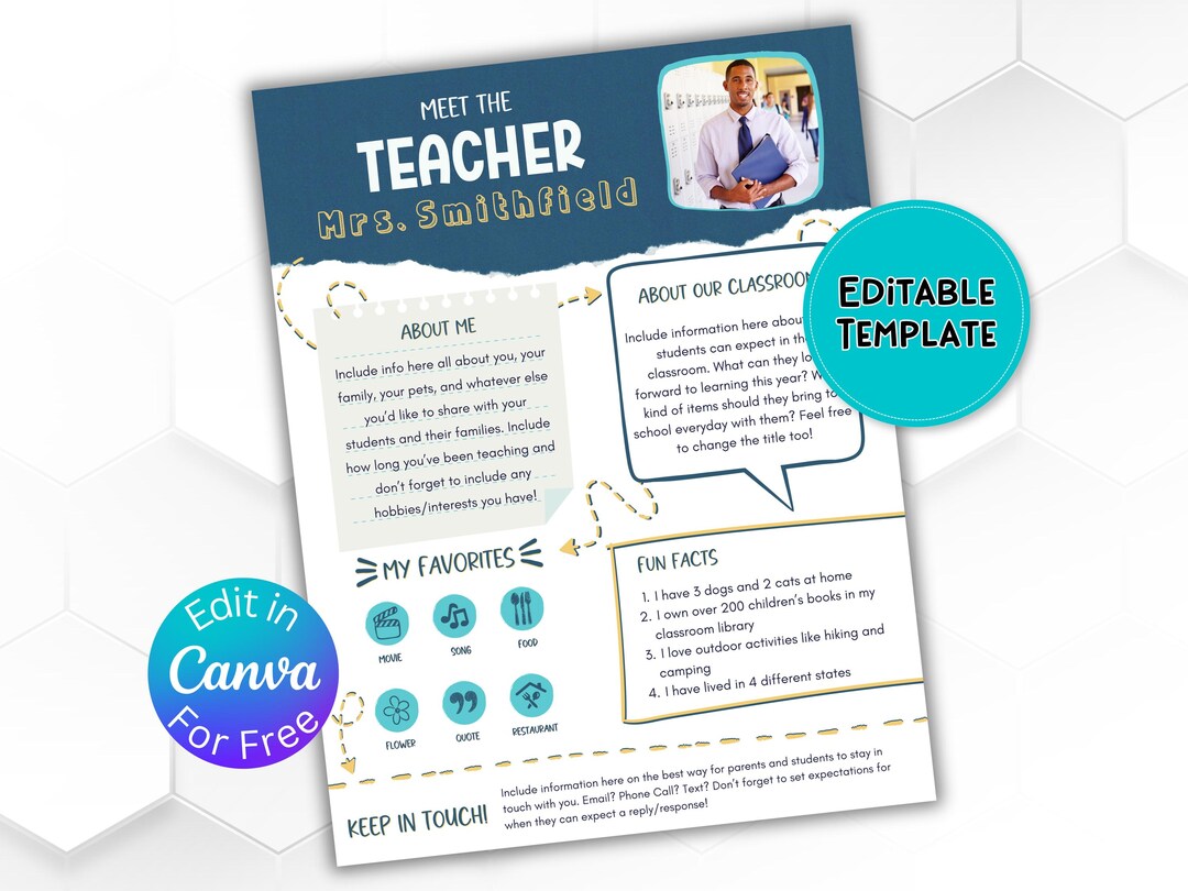 Editable Teacher Introduction Letter | Meet the Teacher Canva Template ...