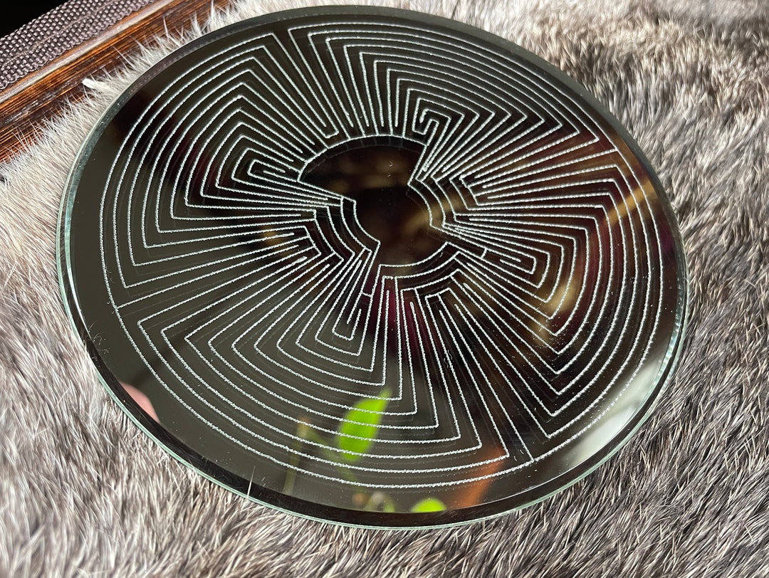Laser Etched 5 Round Mirror Labyrinth - Etsy
