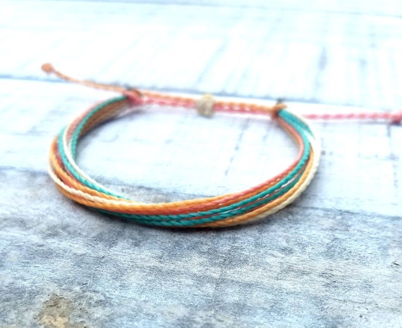 Pastel String Bracelet Adjustable Waterproof Friendship - Etsy
