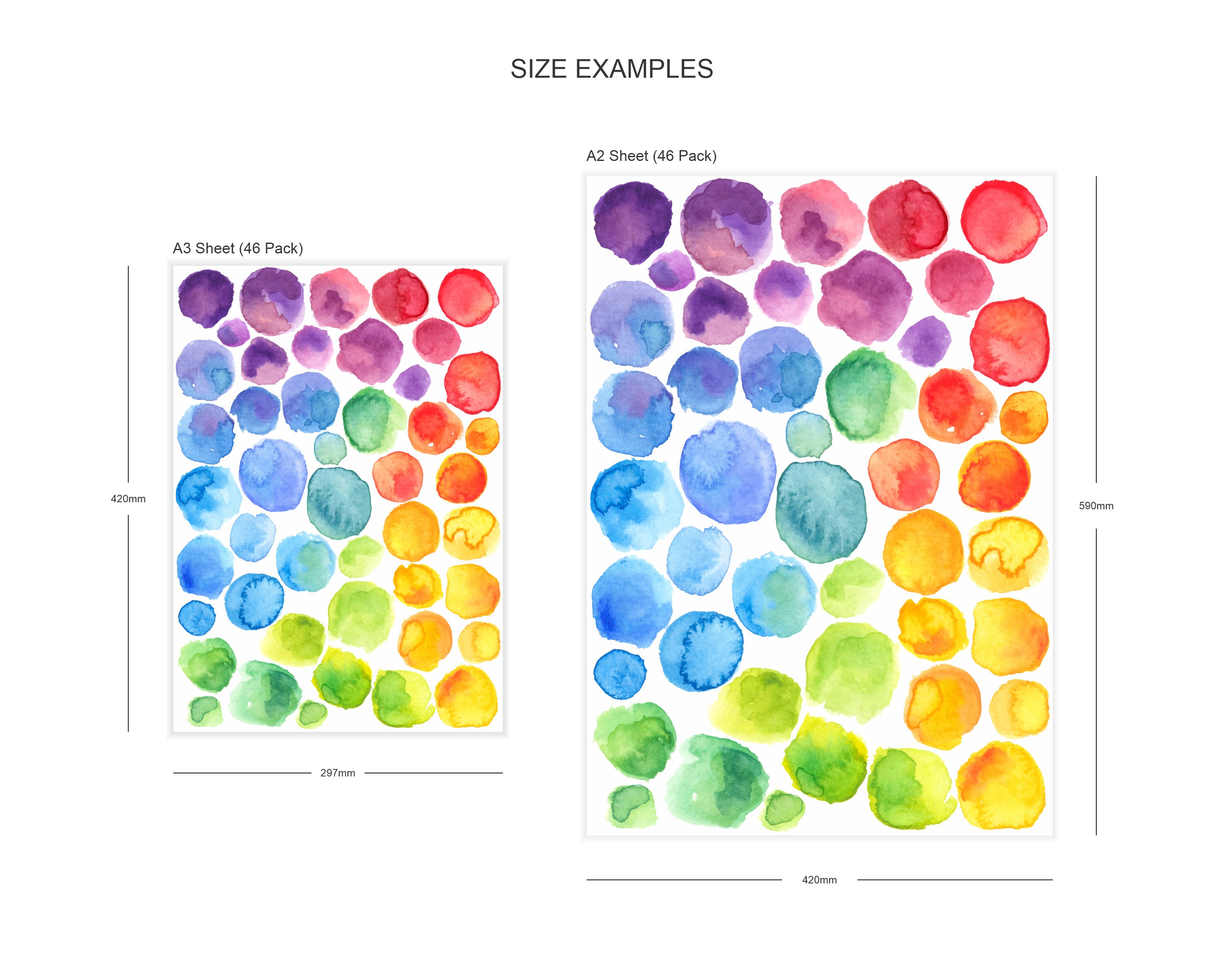 Rainbow Watercolour Polka Dots Rainbow Colours Reusable | Etsy