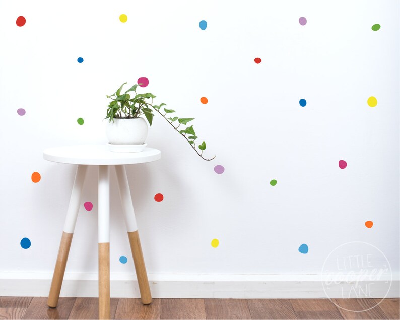 Irregular Rainbow Polka Dots VINYL Wall Decals Colorful | Etsy