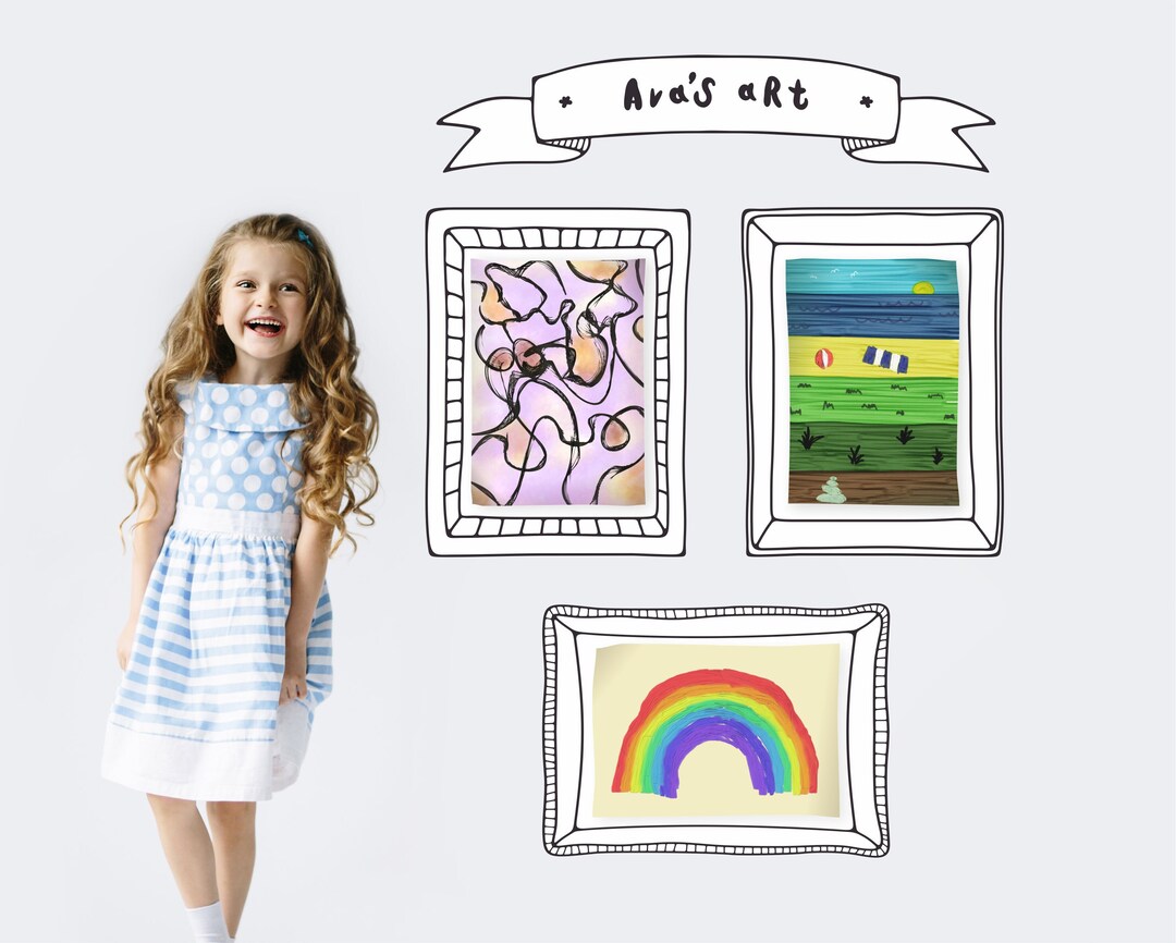 Doodle Frames Kids Art Display Frames Reusable FABRIC Wall - Etsy