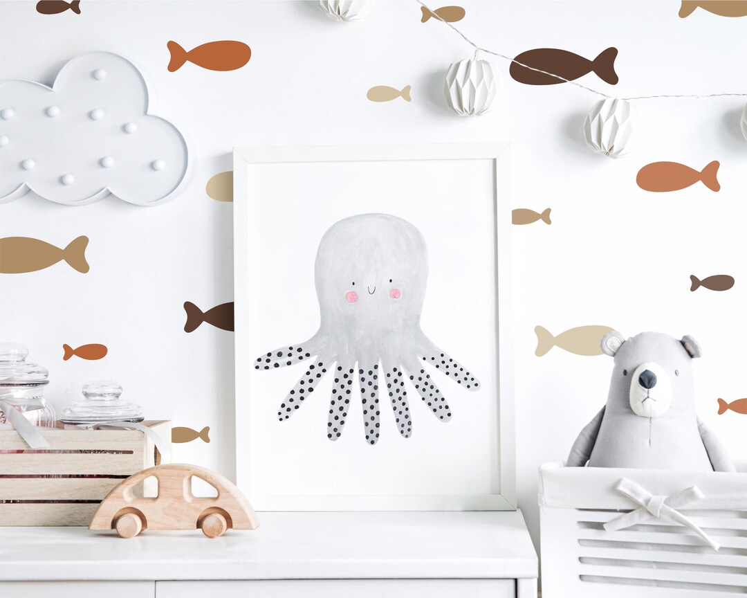 School of Fish | Vinyl Wall Decals | Peel & Stick | Wallpaper ...