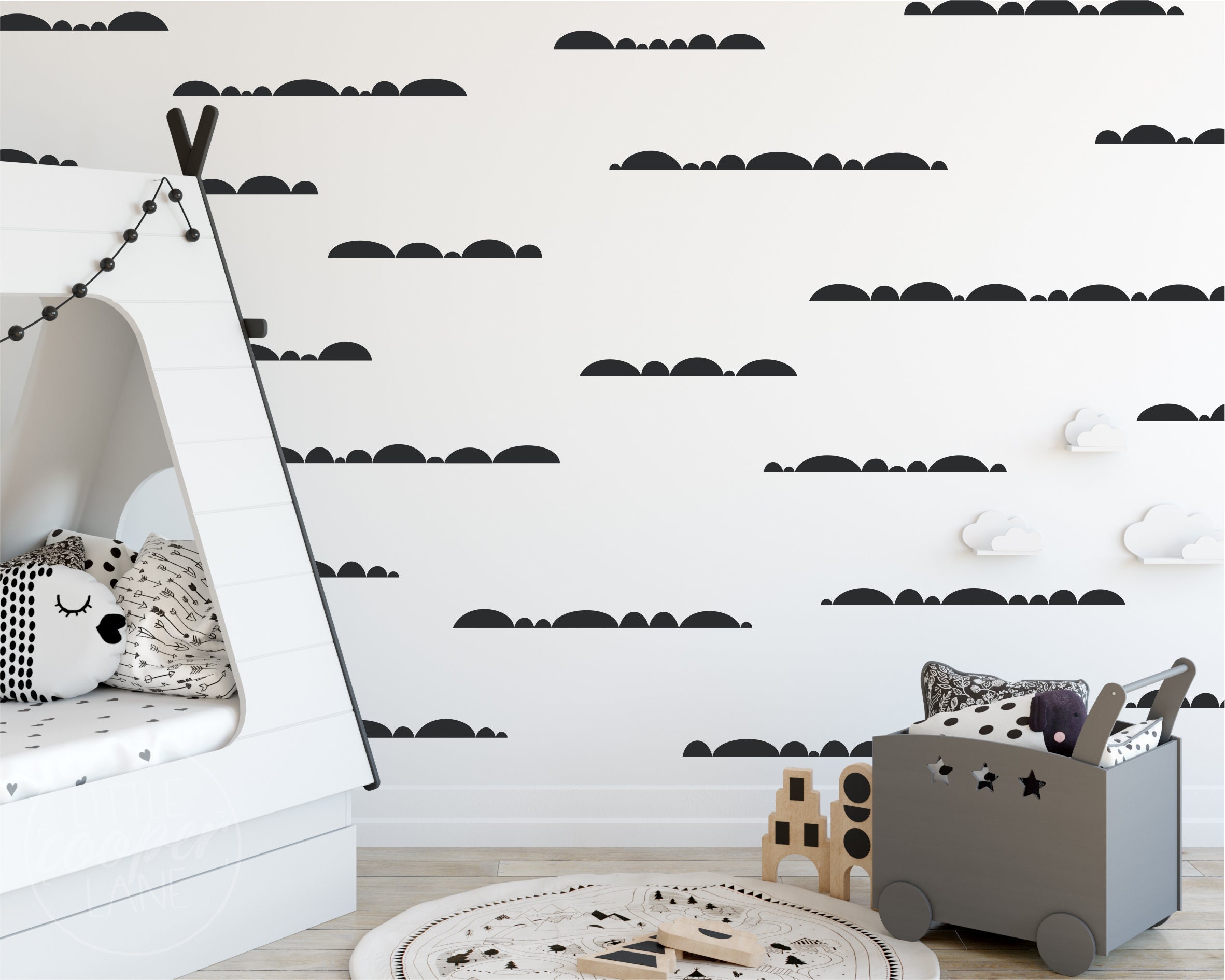 Half Moon MIX | Vinyl Wall Decals | Wallpaper Alternative | Hand Drawn ...