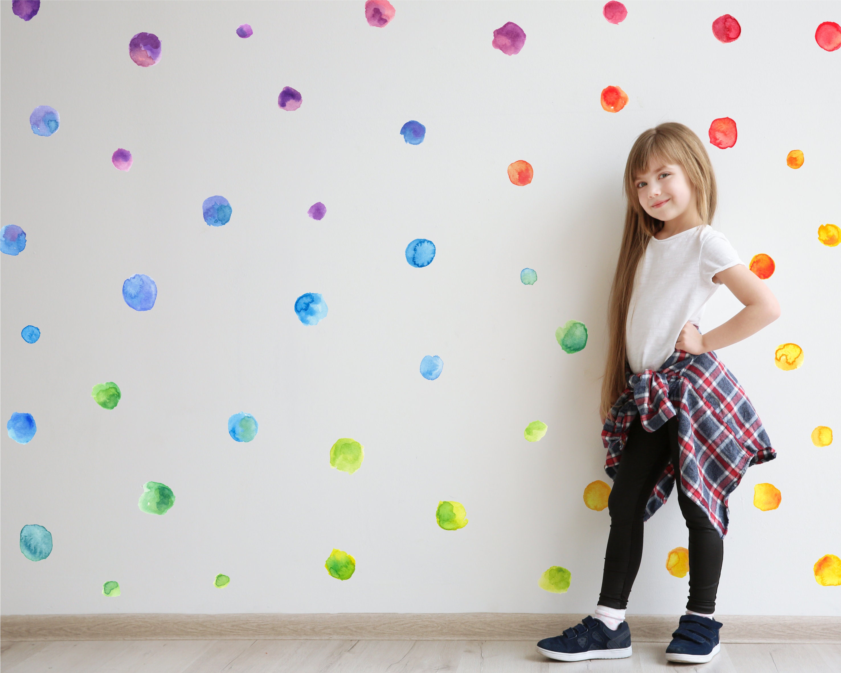 Rainbow Watercolour Polka Dots Rainbow Colours Reusable | Etsy