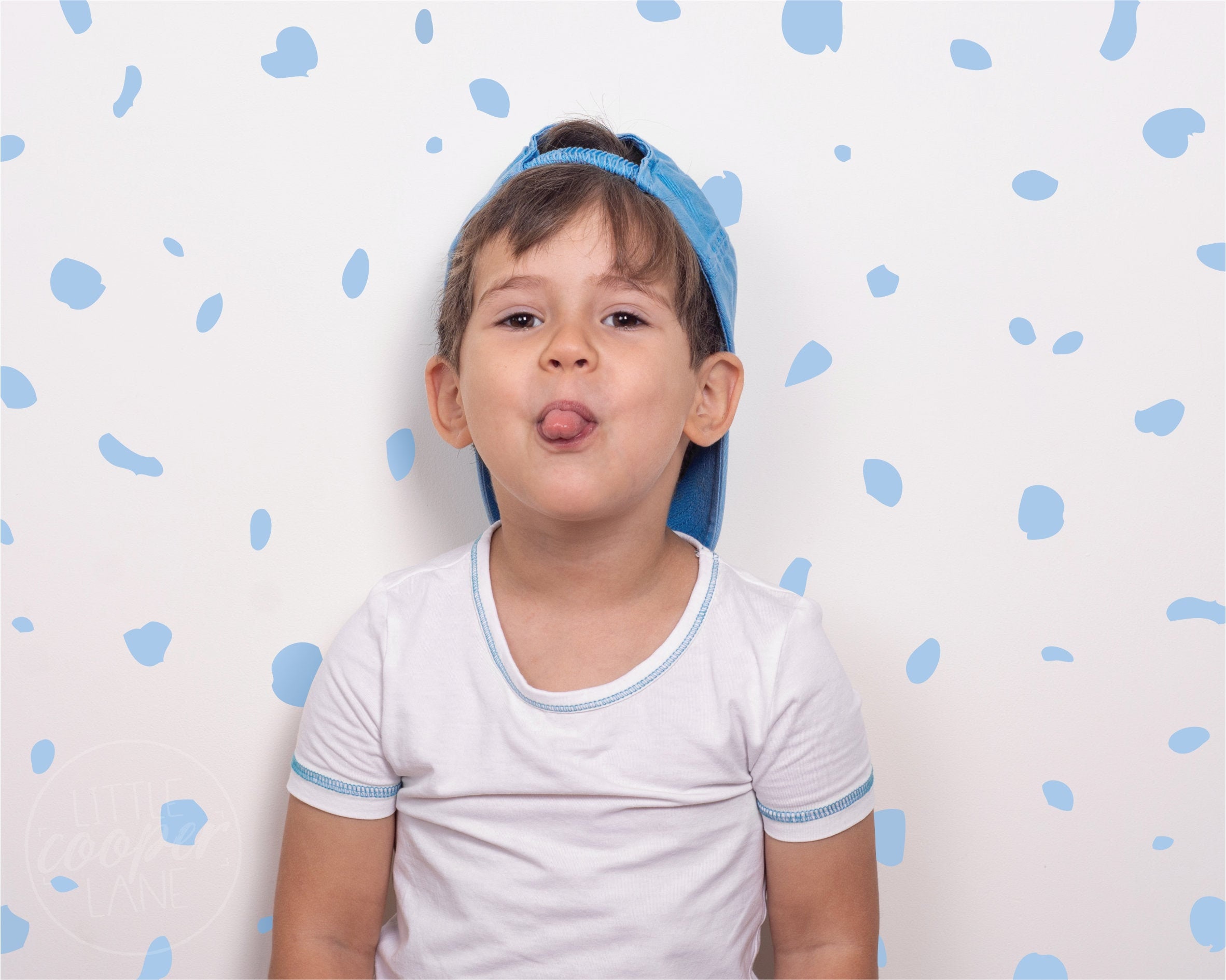 Terrazzo VINYL Wall Decals Powder Blue Irregular Polka Dots terrazzo-vinyl-wall-decals-powder-blue-irregular-polka-dots