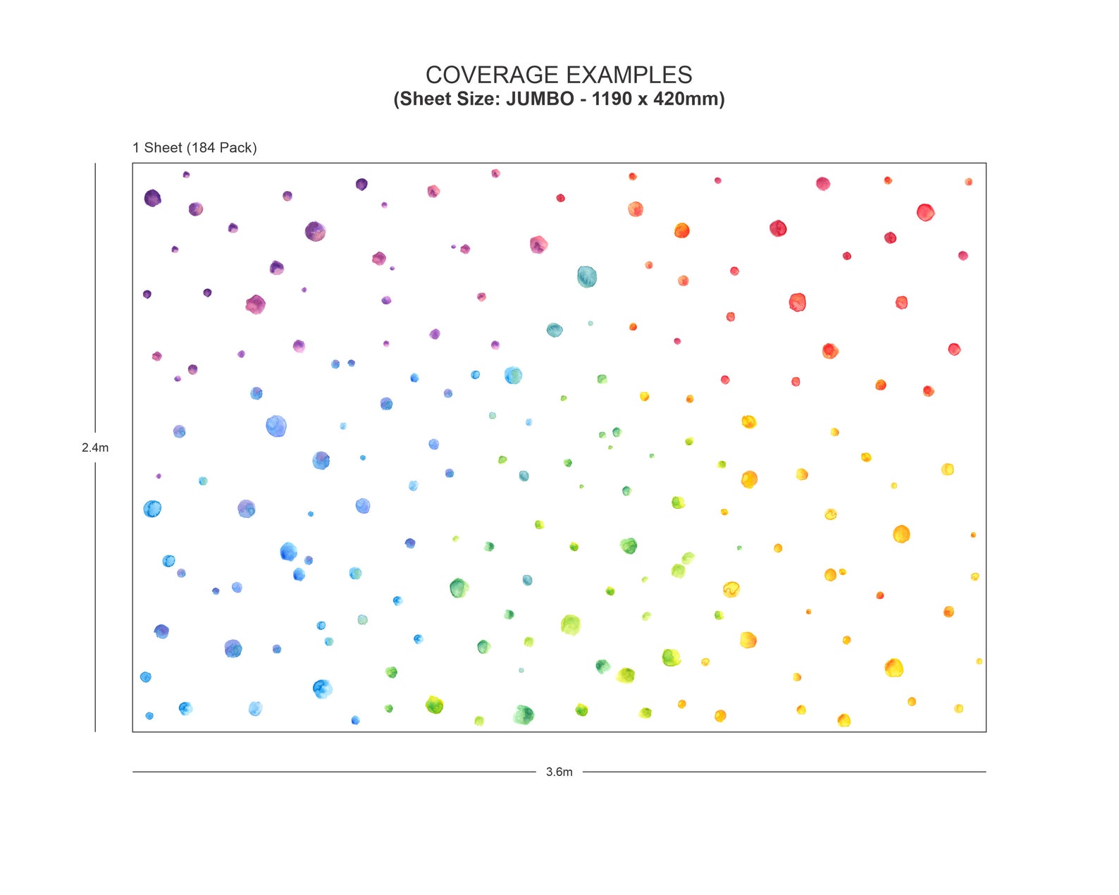 Rainbow Watercolour Polka Dots Rainbow Colours Reusable | Etsy