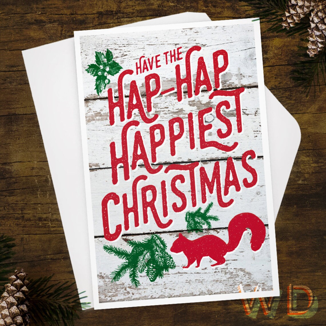Greeting Card Hap Hap Happiest Christmas Christmas Card - Etsy