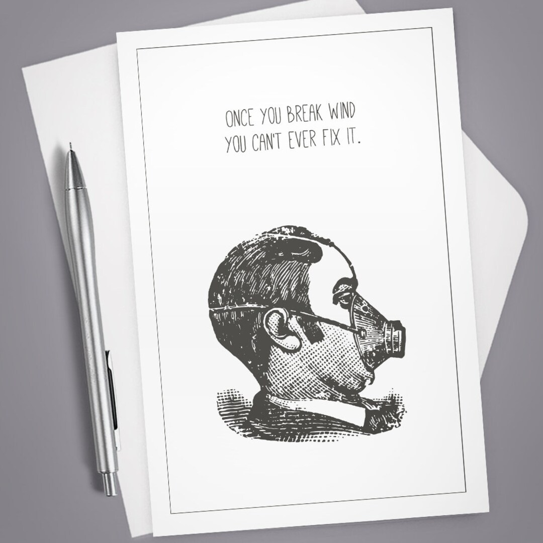 Greeting Card, Once You Break Wind, Vintage Illustration, Stationery ...