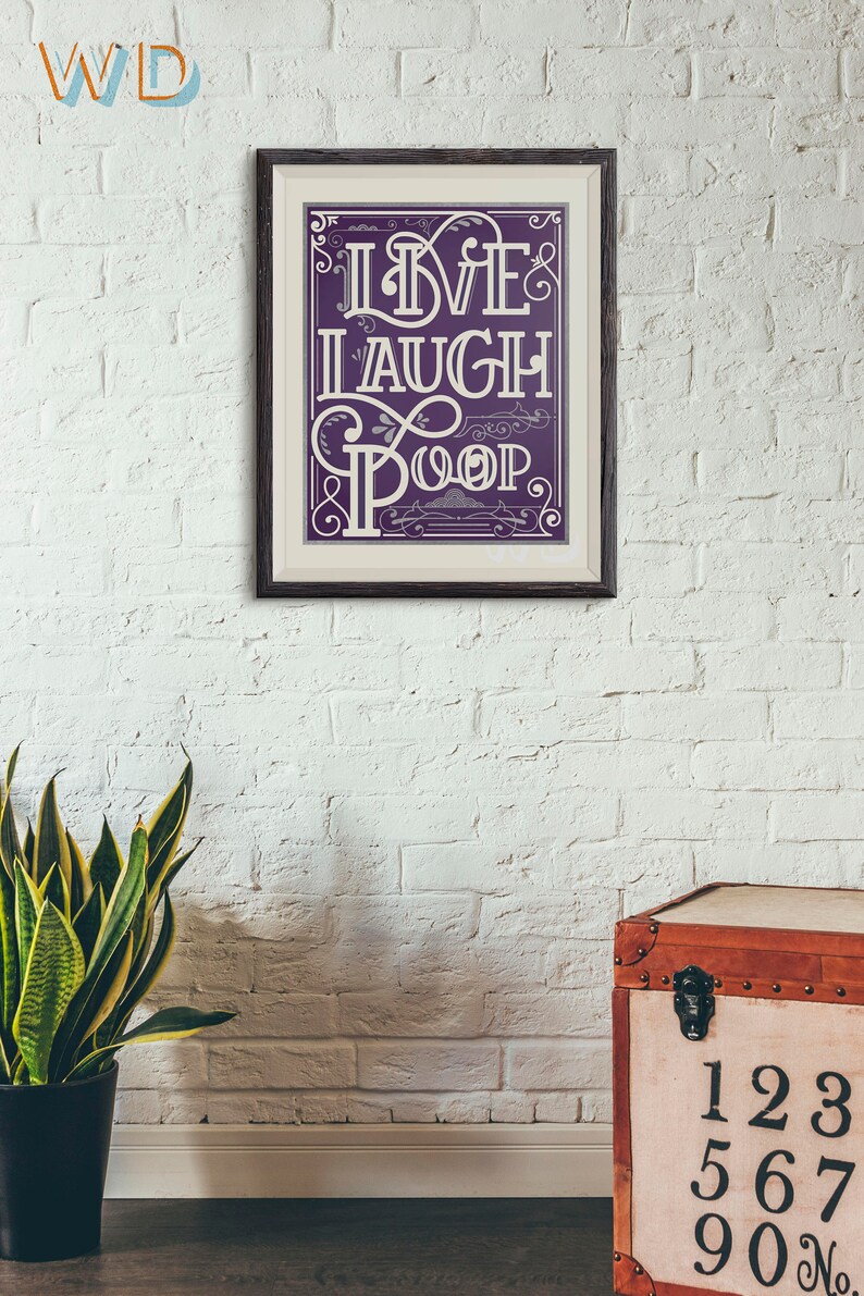 Wall Art Live Laugh Poop Bathroom Wall Print Multiple - Etsy