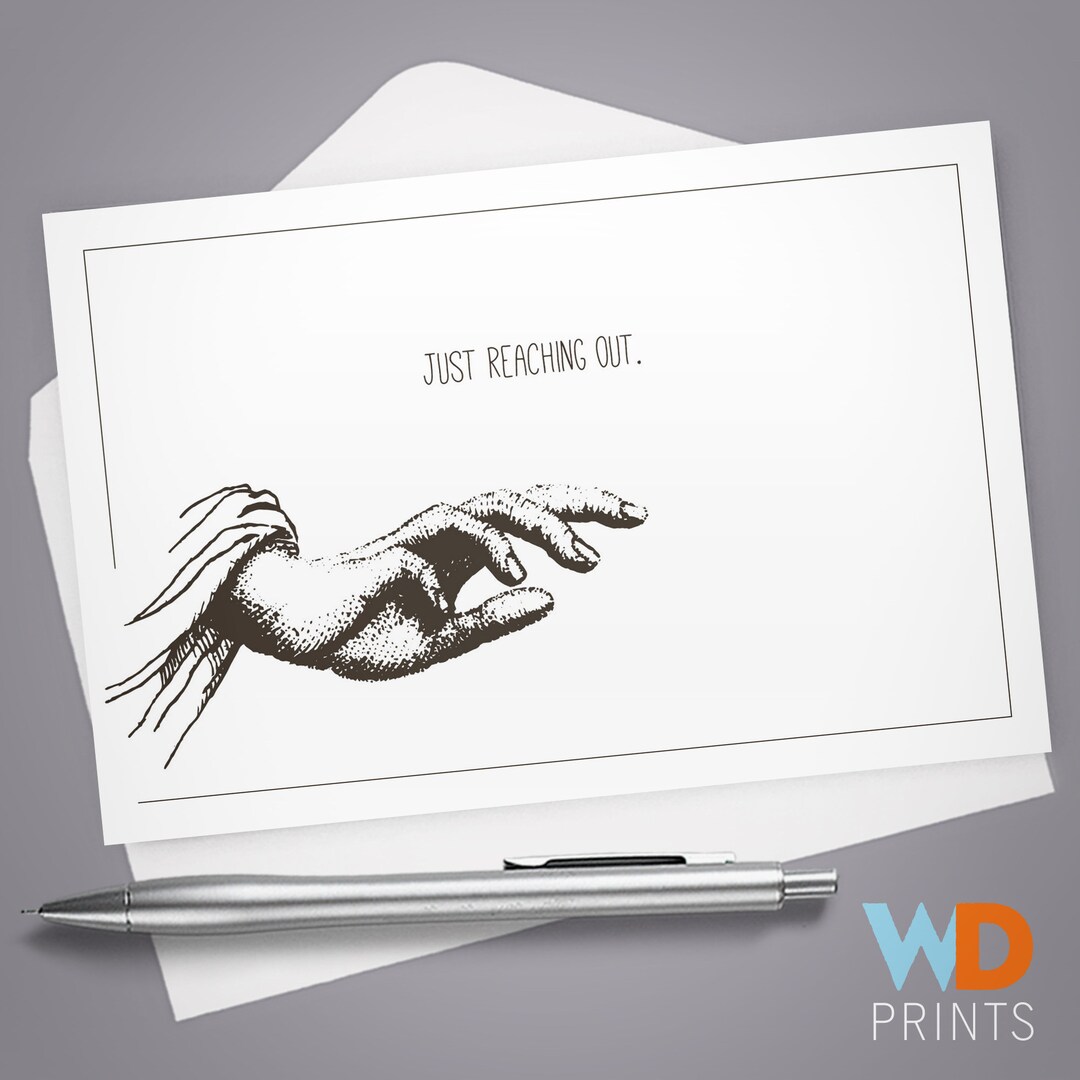 Greeting Card Just Reaching Out Card for Him Card for Her - Etsy