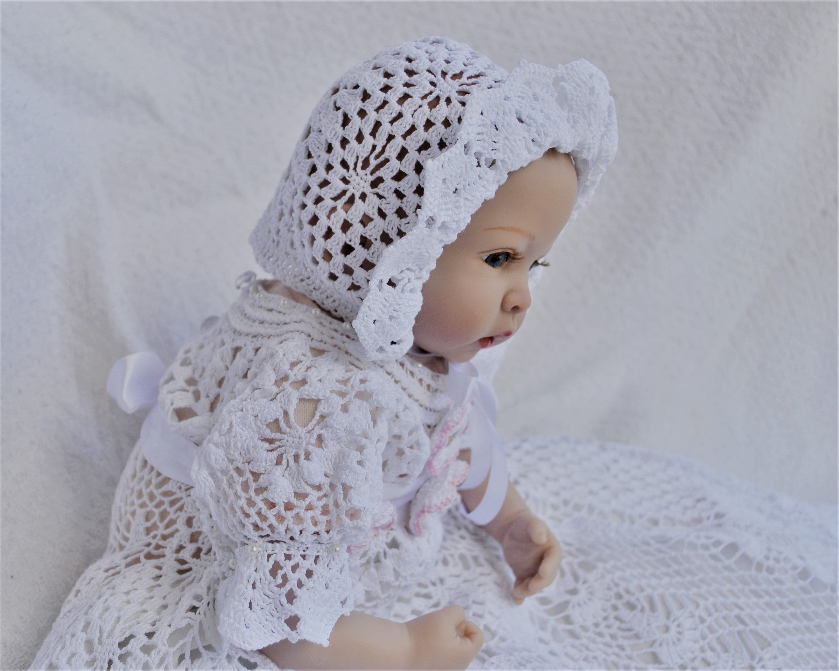Bonnet Heirloom Baby Crochet Christening Pdf Pattern Bonnet | Etsy