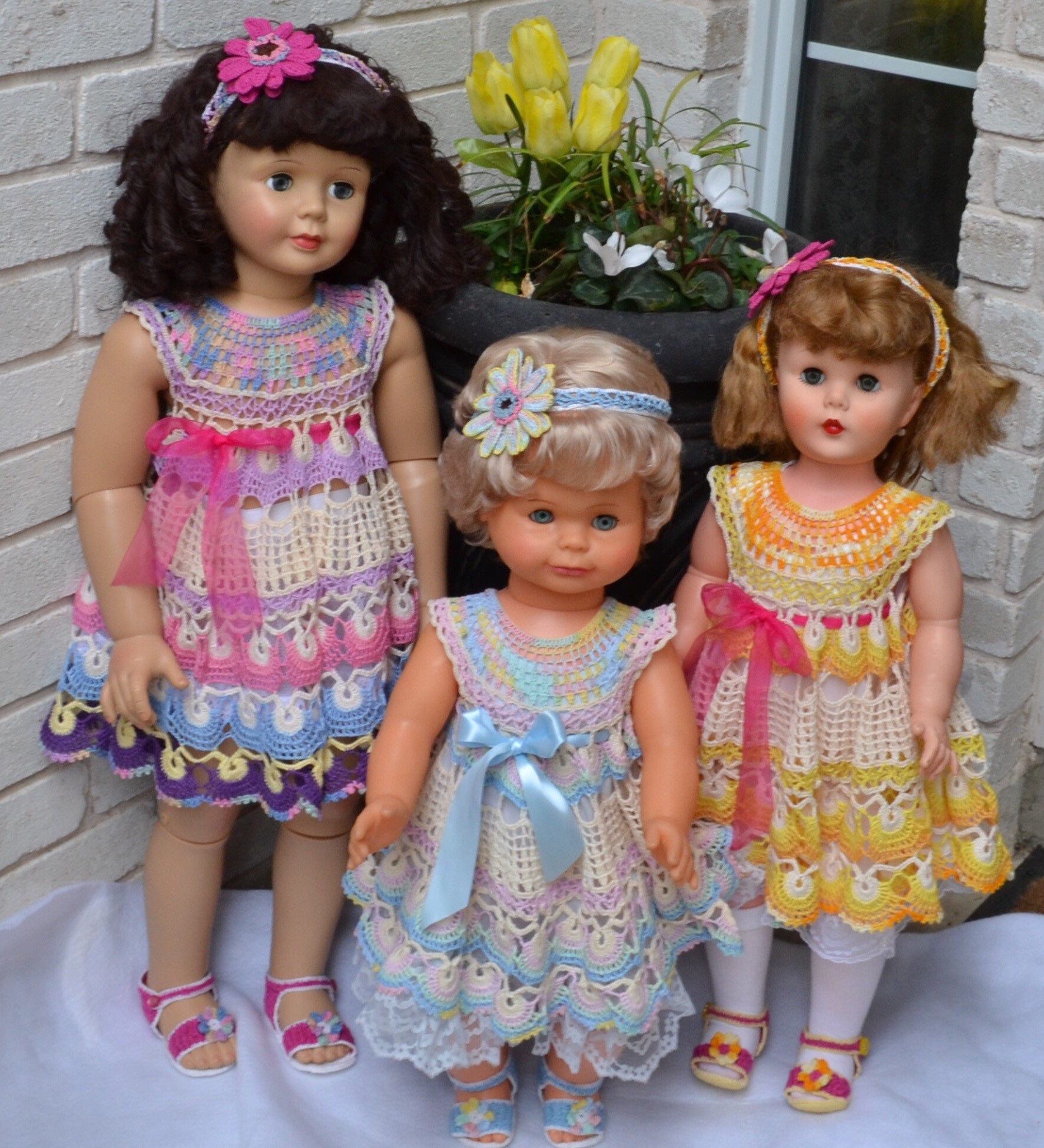 FTD, Crochet Thread Pattern Toddler Girl Summer Dress, Multi Colored ...