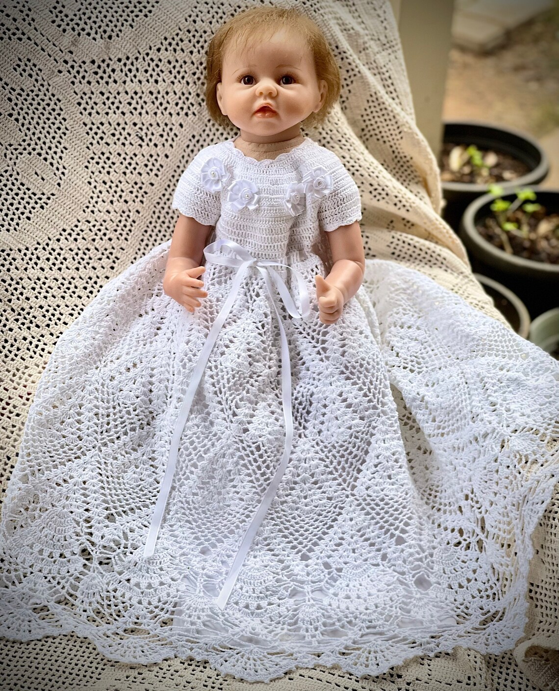 Christina Crochet Christening Dress Pattern Baby Crochet - Etsy
