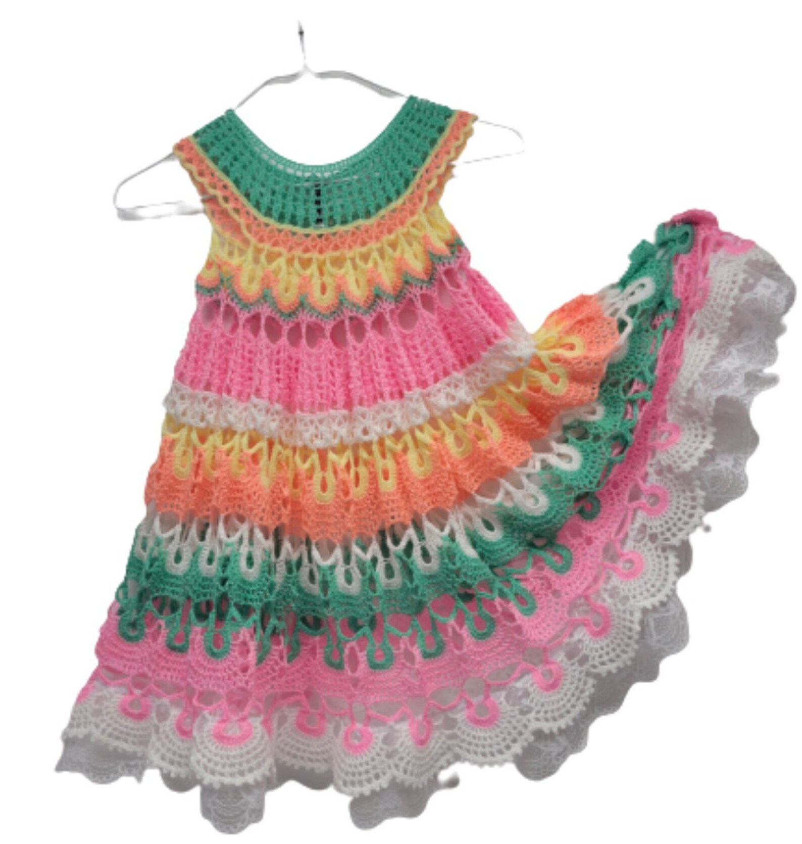FTD Crochet Thread Pattern Toddler Girl Summer Dress Multi - Etsy Canada