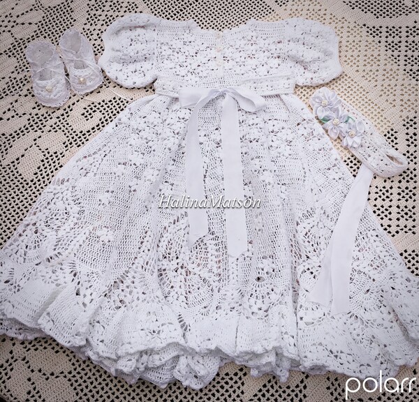 Crochet Baby Dress Pattern christening Dress Pattern baptis - Etsy Canada
