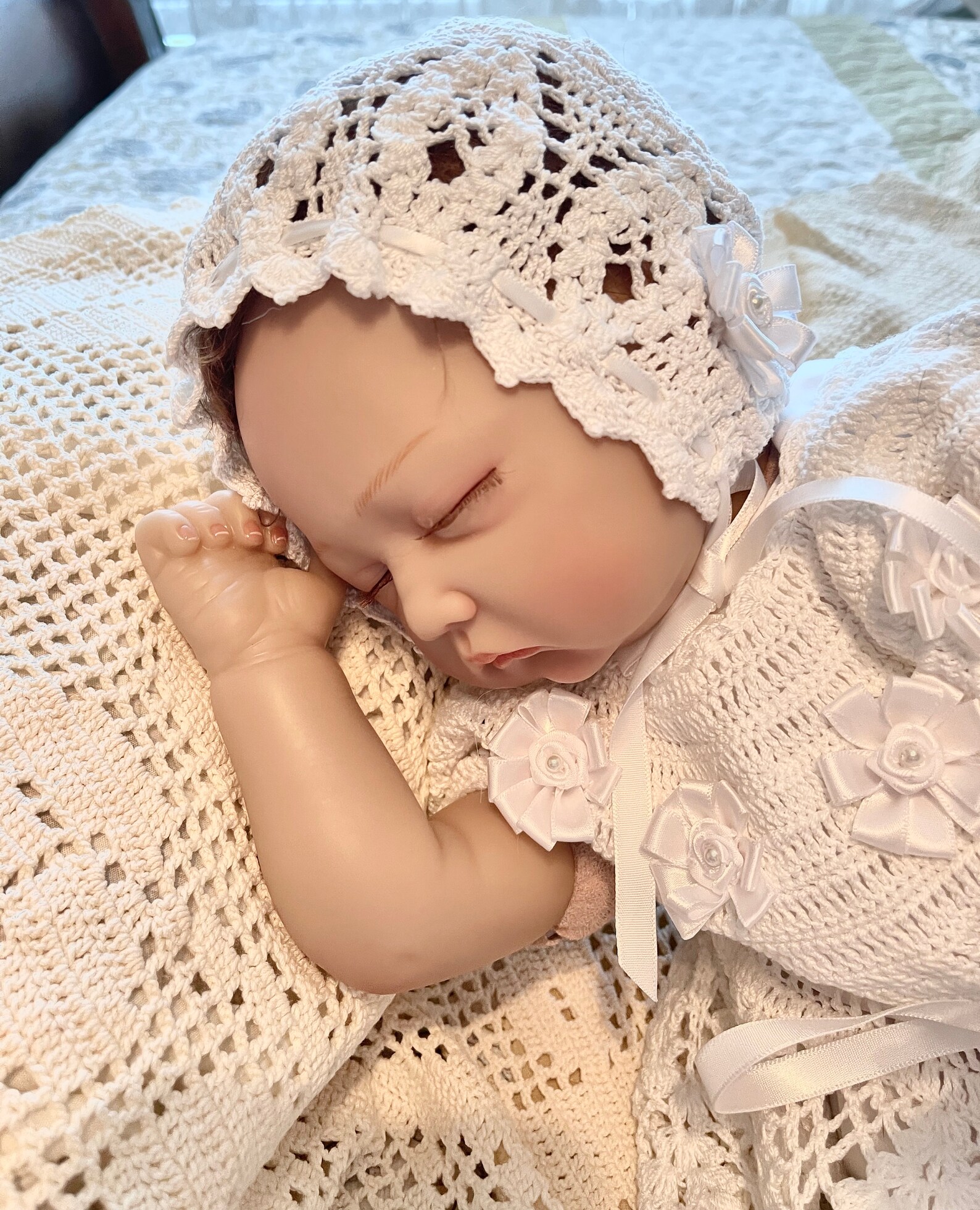 Crochet Christina Christening Bonnet Pattern Thread Crochet - Etsy