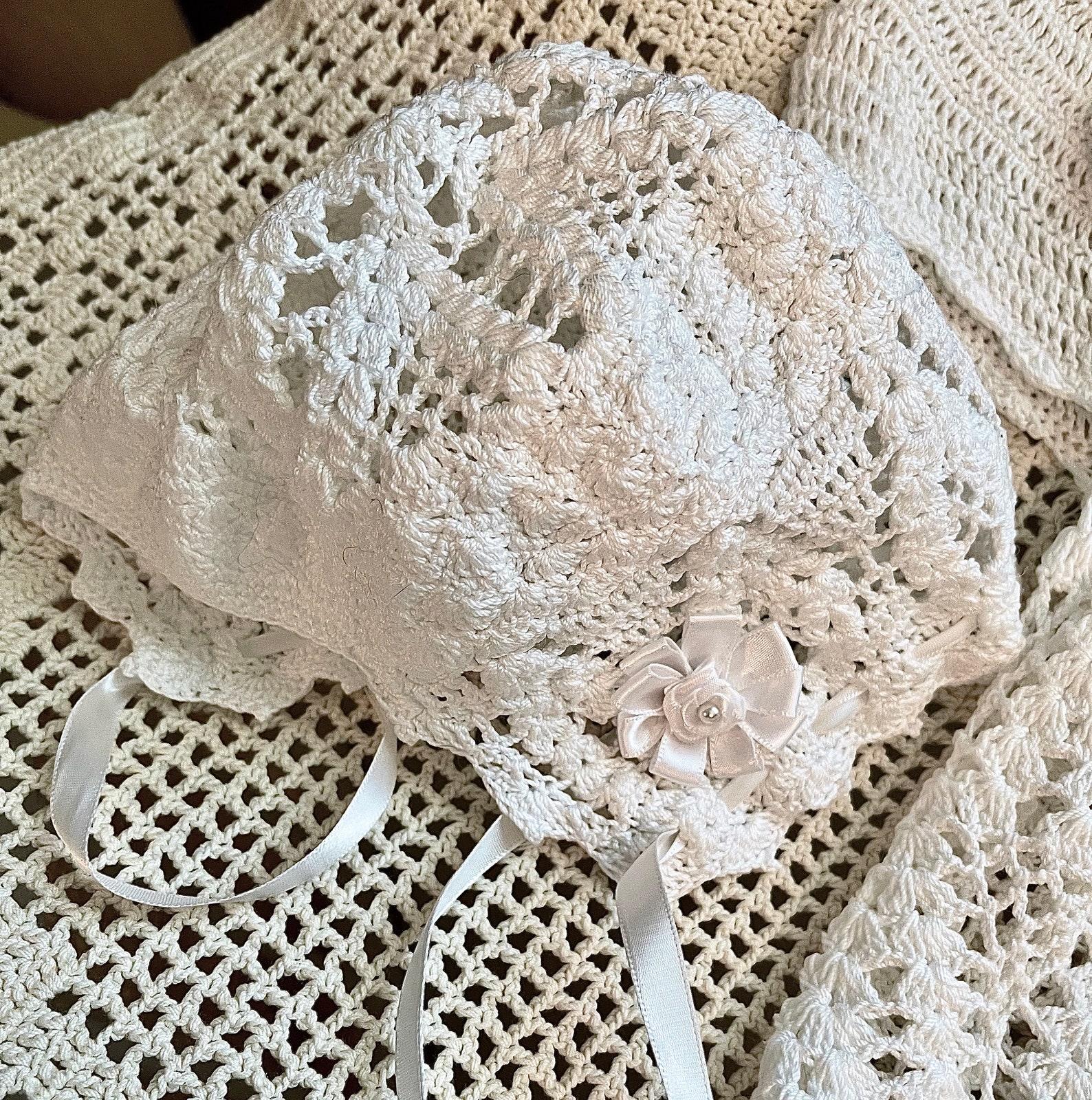Crochet Christina Christening Bonnet Pattern Thread Crochet - Etsy