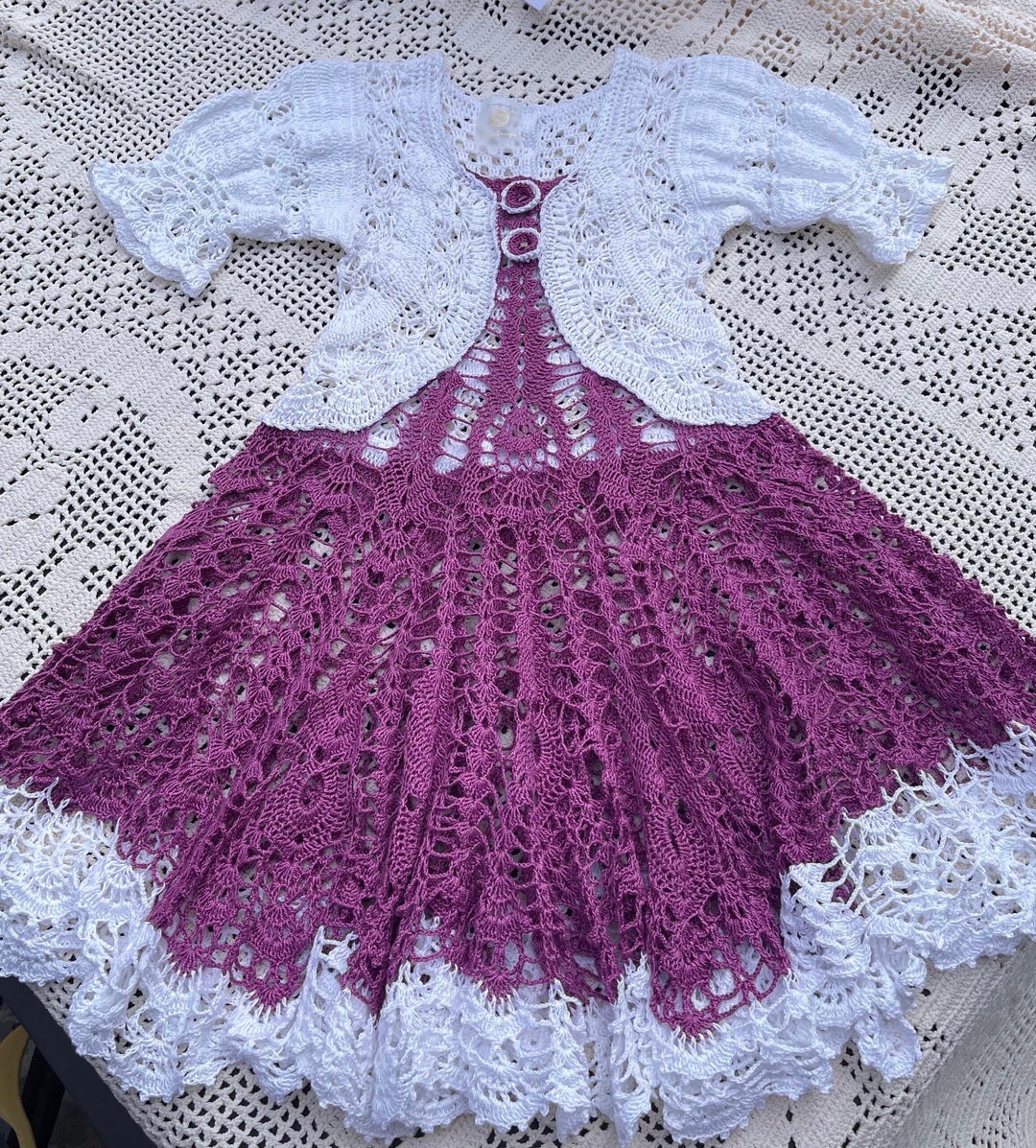 Iwona Crochet Peasant Toddler Summer Dress, Thread Crochet Toddler ...