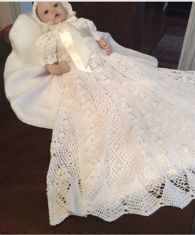 Christening Gown Heirloom Thread Crochet Baby Pattern, Crochet ...