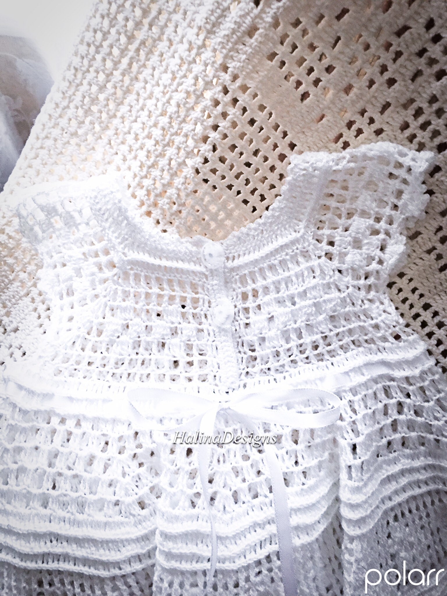 Dress Floral and Scroll Crochet Christening Pattern, Thread Crochet ...