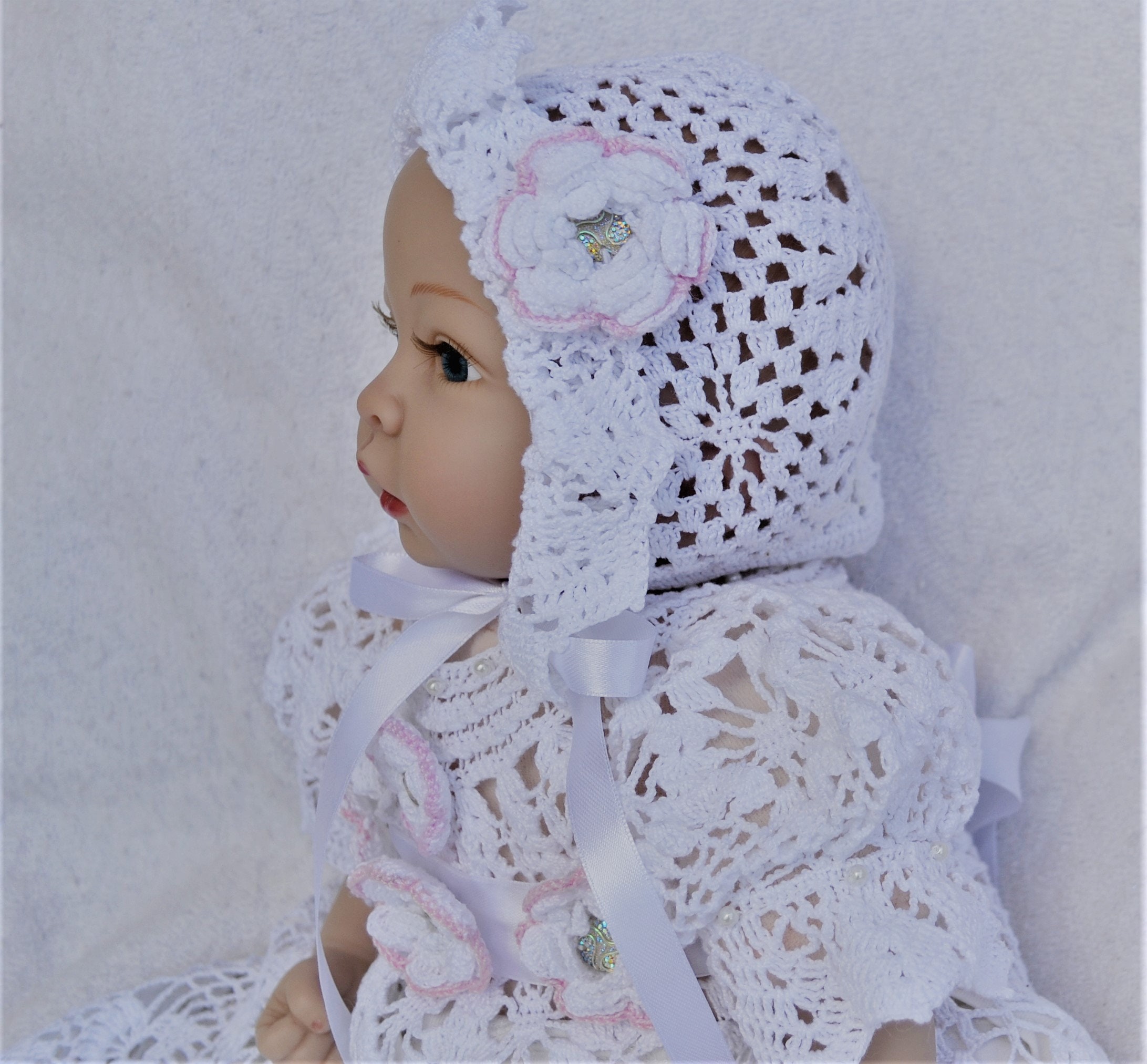 Bonnet Heirloom Baby Crochet Christening Pdf Pattern Bonnet | Etsy