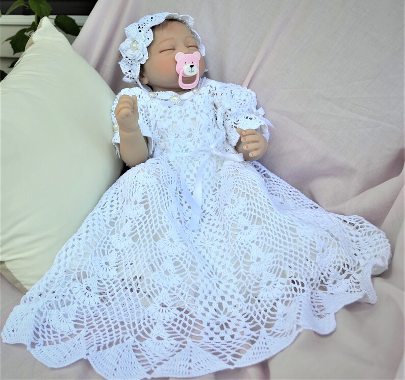 Dress Heirloom Crochet Thread Christening Baby Pattern Thread | Etsy