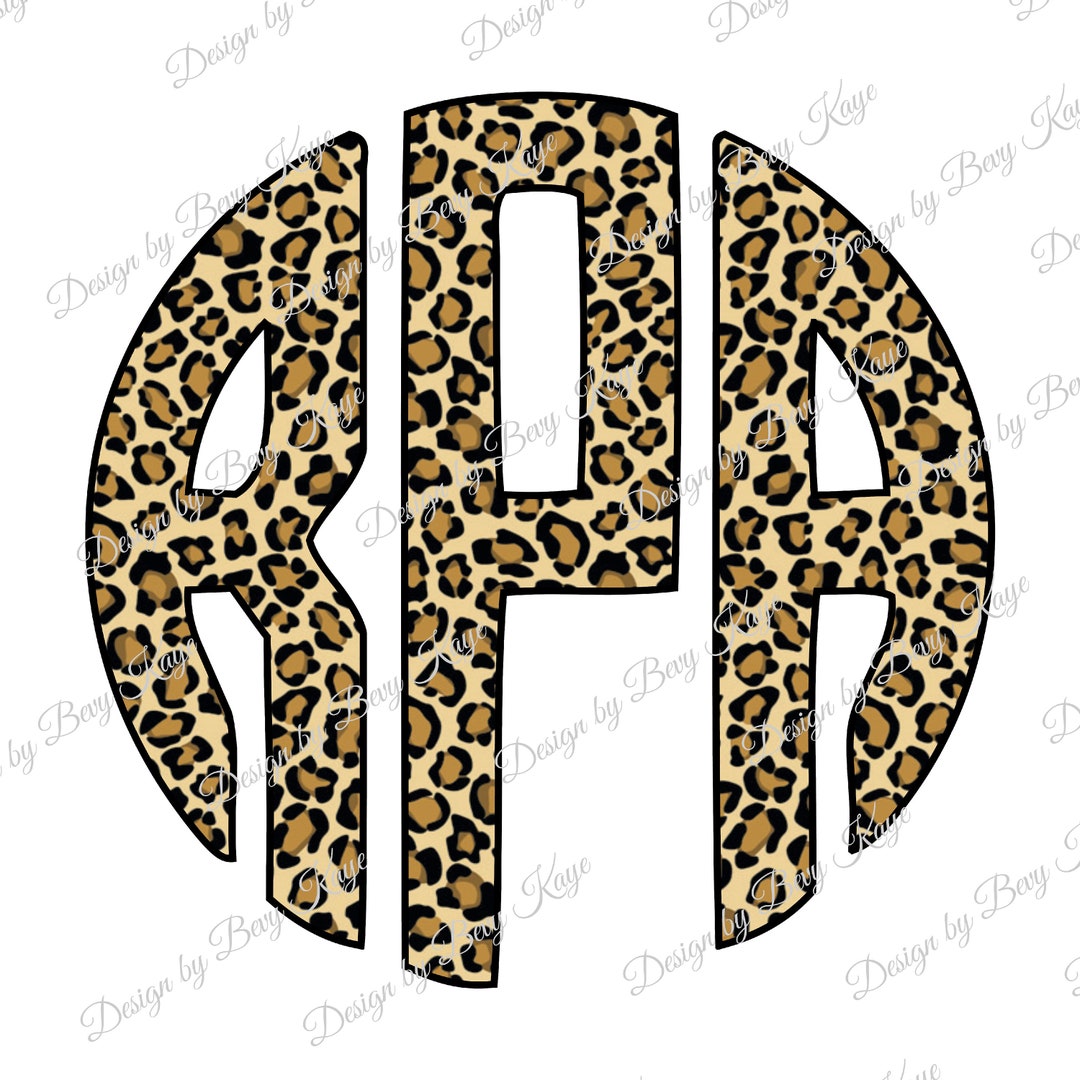 Instant Download Custom Design Request of "rpa" Monogram in Leopard ...