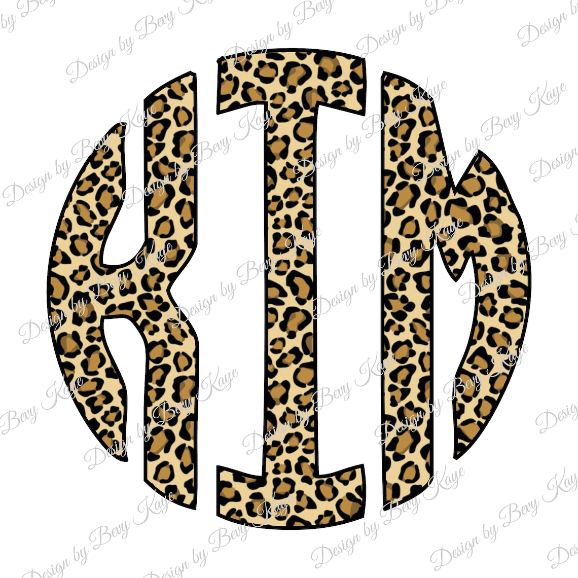Instant Download Custom Design Request of "kim" Monogram in Leopard ...