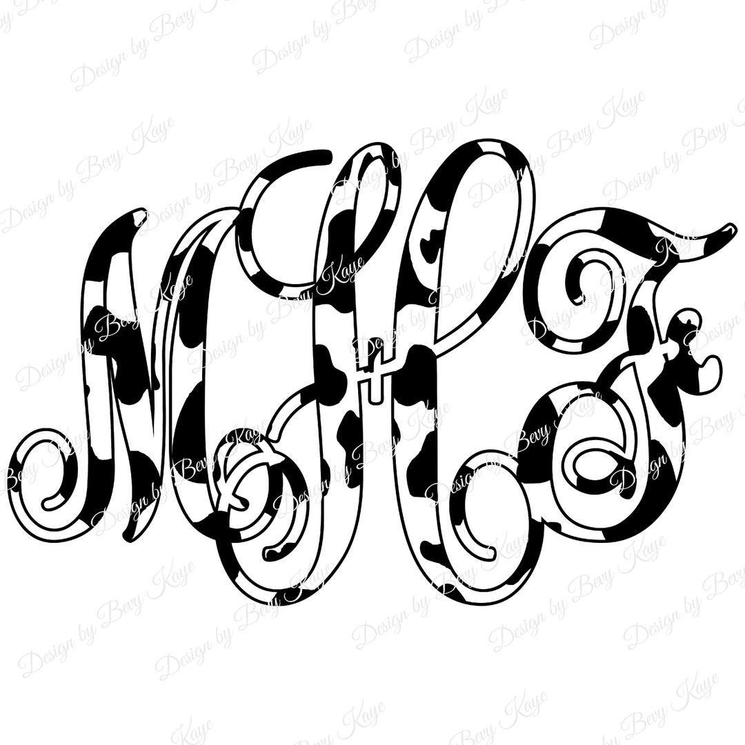 Custom Design Request of MHF Cow Print Monogram Instant Download ...