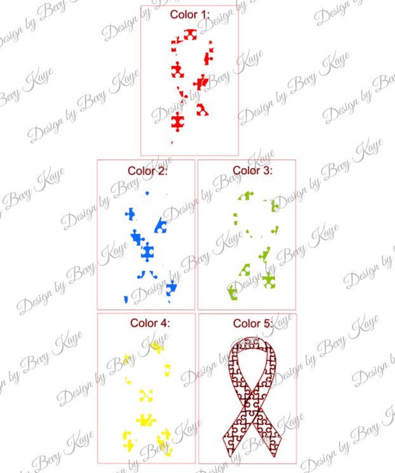 Instant Download SVG Autism Awareness Ribbon With Puzzle | Etsy