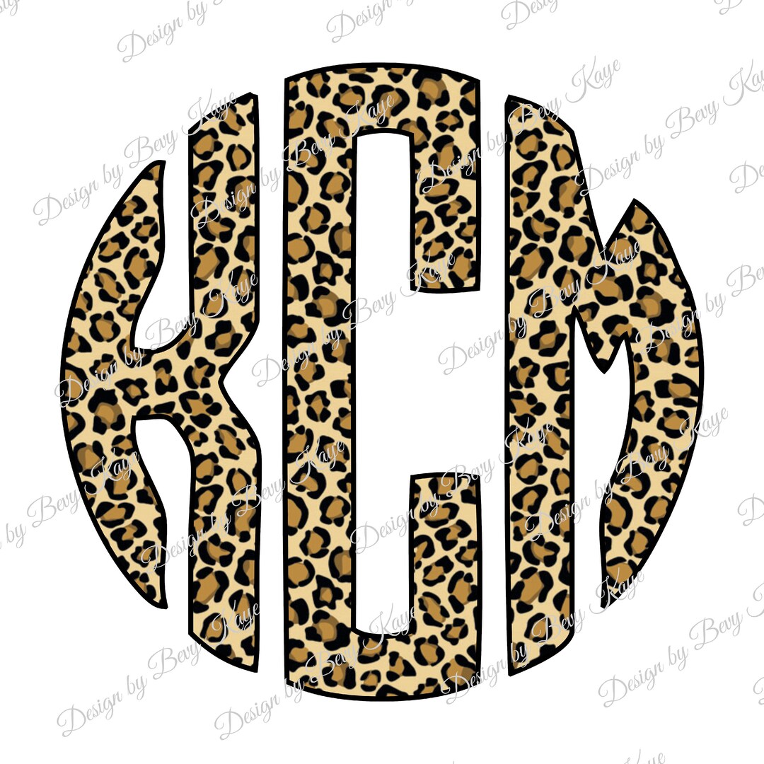 Instant Download Custom Design Request of "kcm" Monogram in Leopard ...